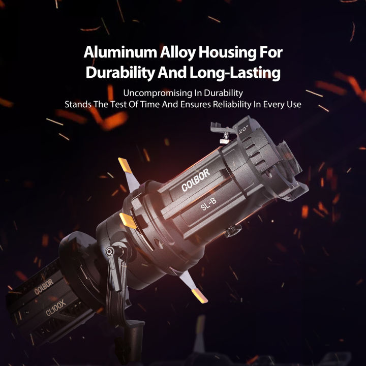 COLBOR SL20-B Optical Spot Bowens Mount Spotlight Conical Snoot Kit ...