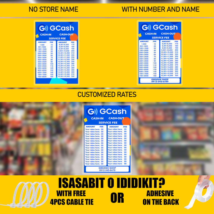Laminated Store Signage"Customizable" (Makapal) / Gcash/ Service Fee ...