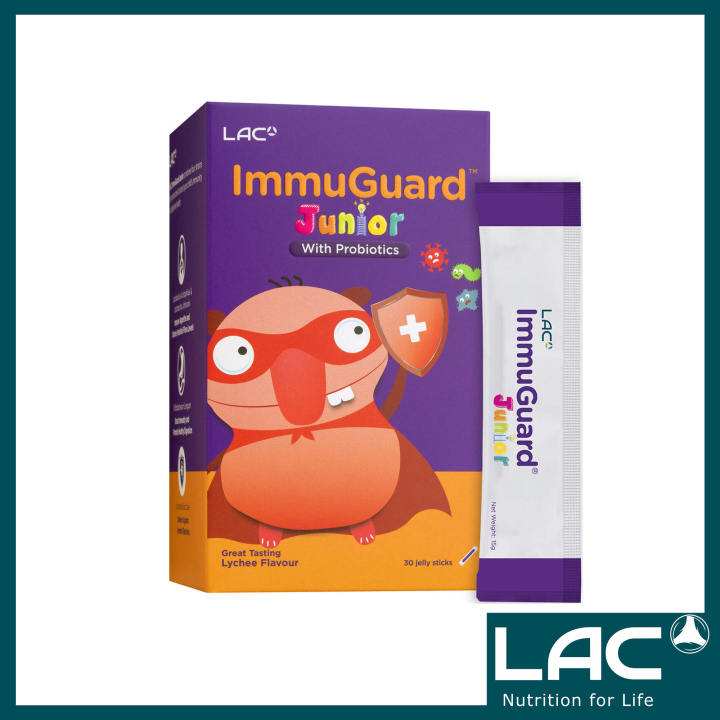 LAC ImmuGuard Junior with Probiotics Lychee Flavor 30 Jelly Sticks ...
