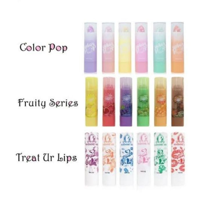 MADAME GIE Color Pop - Fruity Series - Treat Ur Lips Series Lip Balm 3 ...