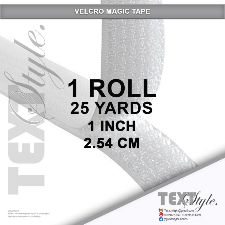 Velcro Magic Tape (Hook and Loop) Black and White Per Roll (25 Yards ...