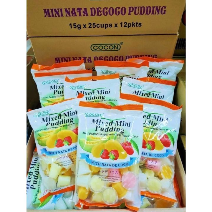 COCON Mixed Mini Pudding พุดดิ้งไซซ์มินิรสผลไม้รวม ในซองมีทั้งหมด 5 รส ...