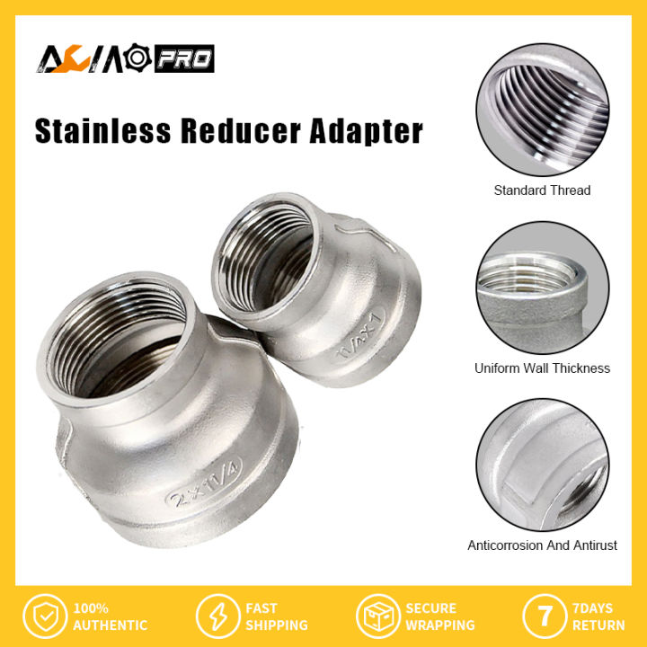 AumoPro 1pcs SUS304 Stainless Coupling Reducer Female To Female Adapter ...