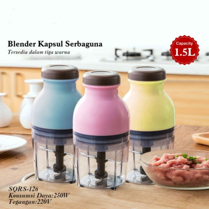 Blender Portable Mini Kapsul 4 Mata Pisau SQRS | Lazada Indonesia