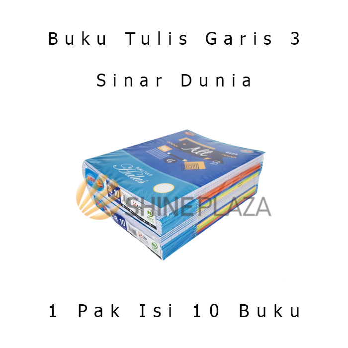 [PACK] Buku Tulis Halus Garis 3 SIDU 38 Lembar 1 Pak Isi 10 Buku Sinar ...