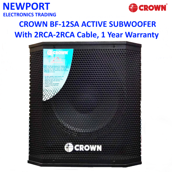 CROWN BF-12SA 12 INCH ACTIVE SUBWOOFER, POWERED SUBWOOFER WITH 2RCA ...