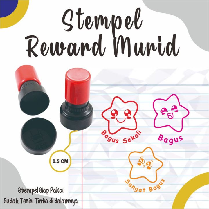 Stempel Reward Penilaian Anak sekolah Guru TK / SD Cap Stamp Bintang ...