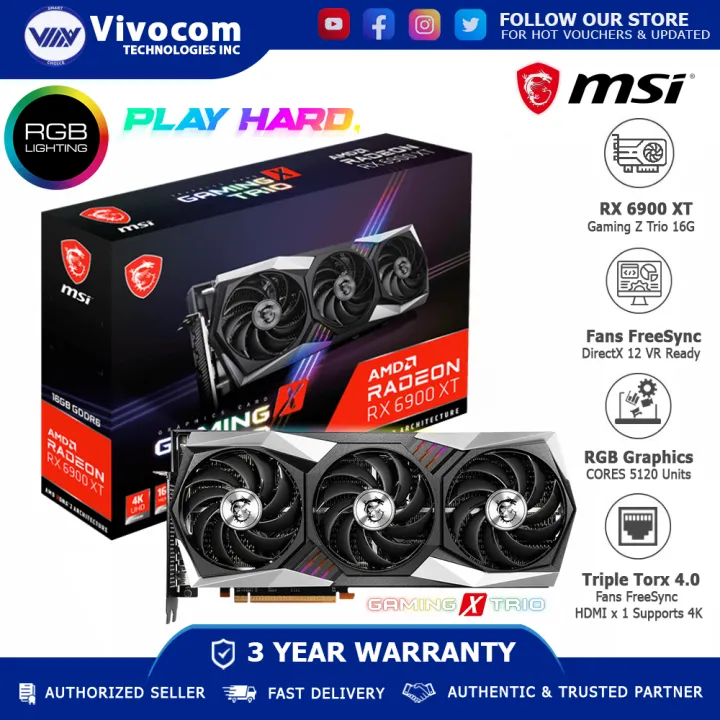 SALE!!! MSI Gaming Radeon RX 6900 XT Boost Clock Up to 2340 MHz 256-bit ...