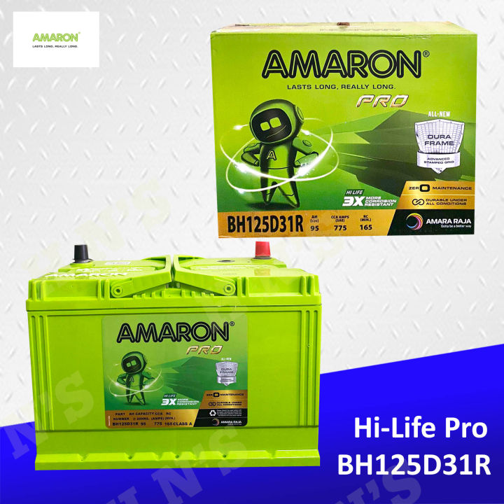 Amaron Hi Life Pro 125D31R ( 3SMF Reverse ) Maintenance Free Car Battery 24 months warranty ...
