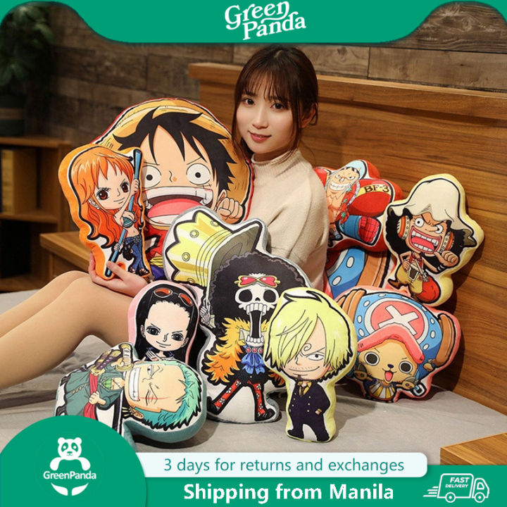 ONE PIECE Throw Pillow Cute Anime Luffy Zoro Nami Chopper Plush Toy ...
