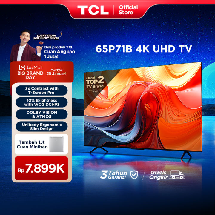 TCL Smart TV - 65 inch - P71B Series (Model: 65P71B) - Google TV - 4K UHD - HDR 10+ - Dolby ...