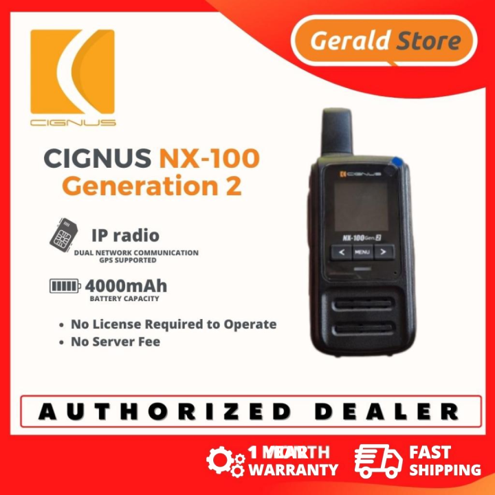 *FREE 1 YEAR LOAD* CIgnus NX100 NX-100 Generation2 IP Two Way Radio ...