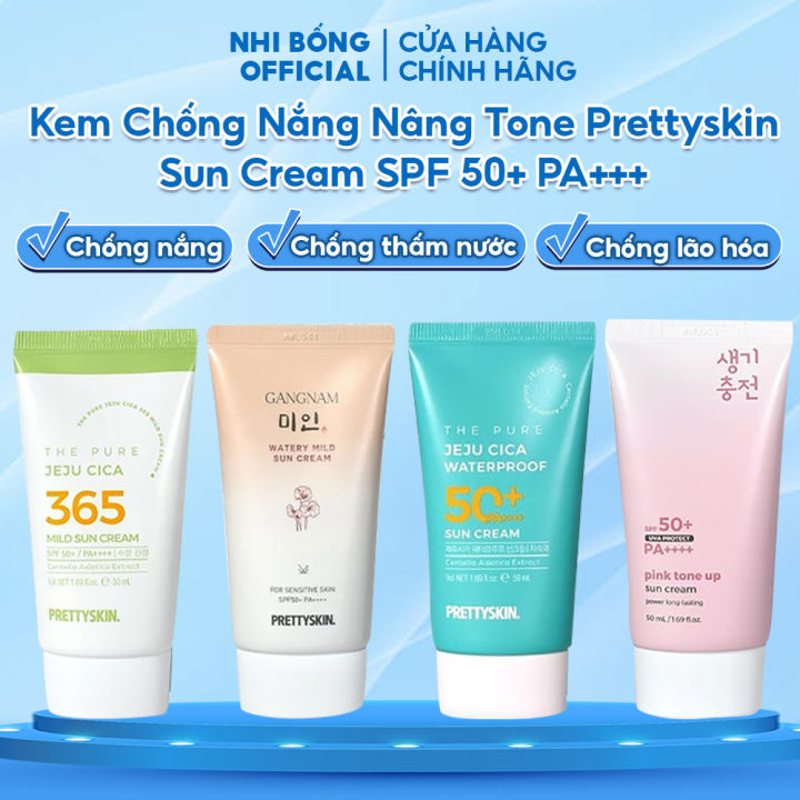 Kem Chống Nắng Trắng Da Tone Up PrettySkin Hàn Quốc Sun Cream SPF 50 ...