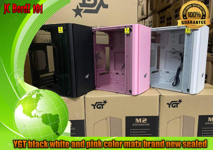 M2 tempered glass case YGT black white and pink color matx brand new ...