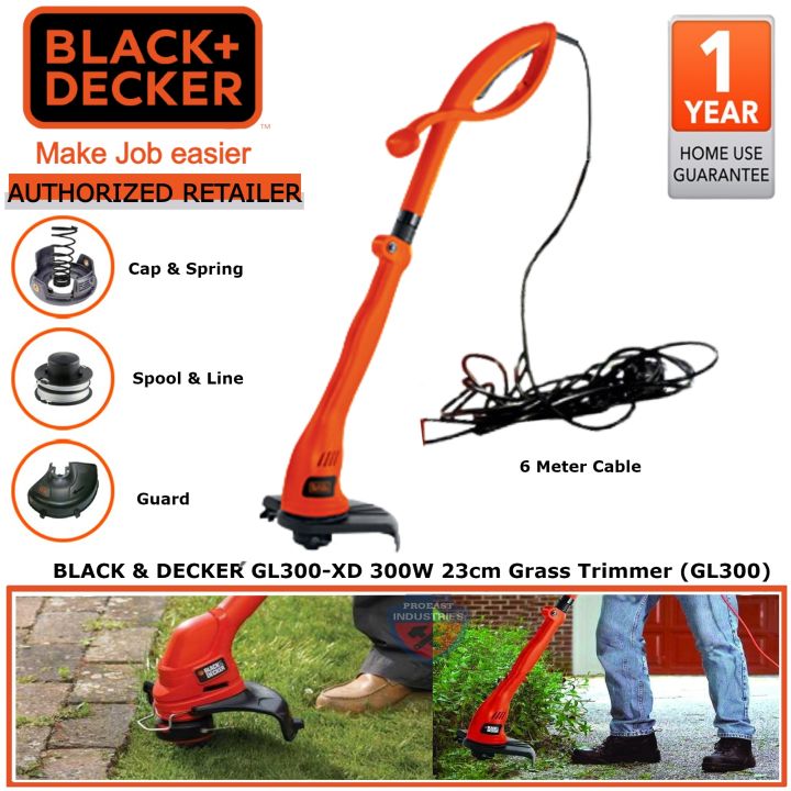 BLACK & DECKER GL300-XD 300W 23cm Grass Trimmer (GL300) | Lazada