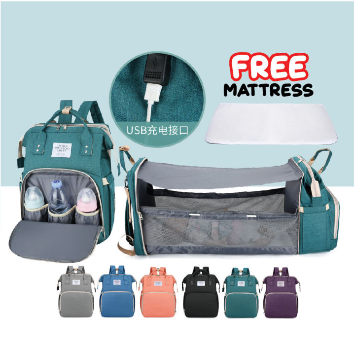 READY STOCK 妈咪便携带婴儿尿布床包包 Mummy Beg Baby Diaper Bed Bag | Lazada