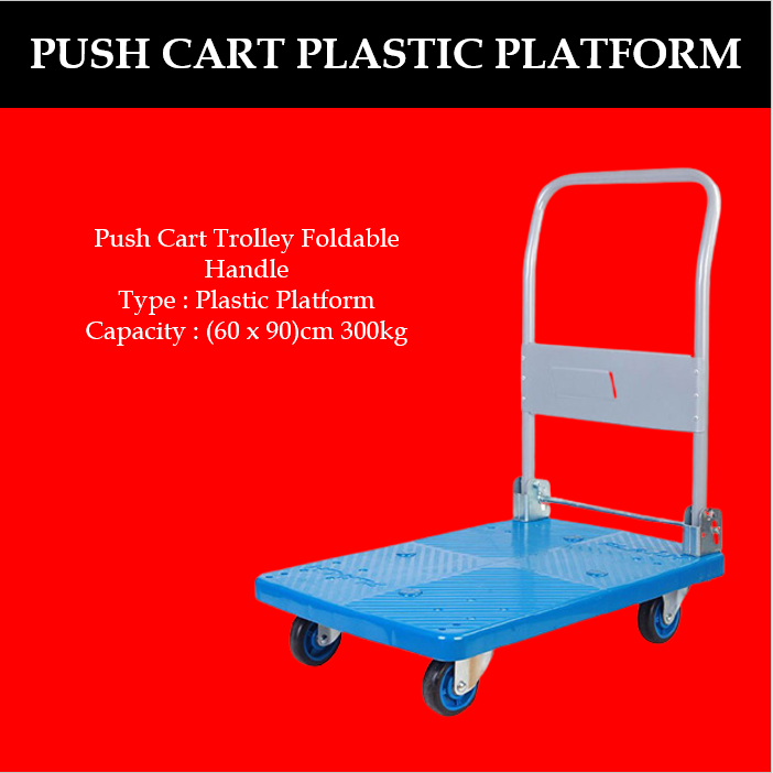 Toyu (300KG) Push Cart, Push Cart Trolley Foldable handle, Plastic ...