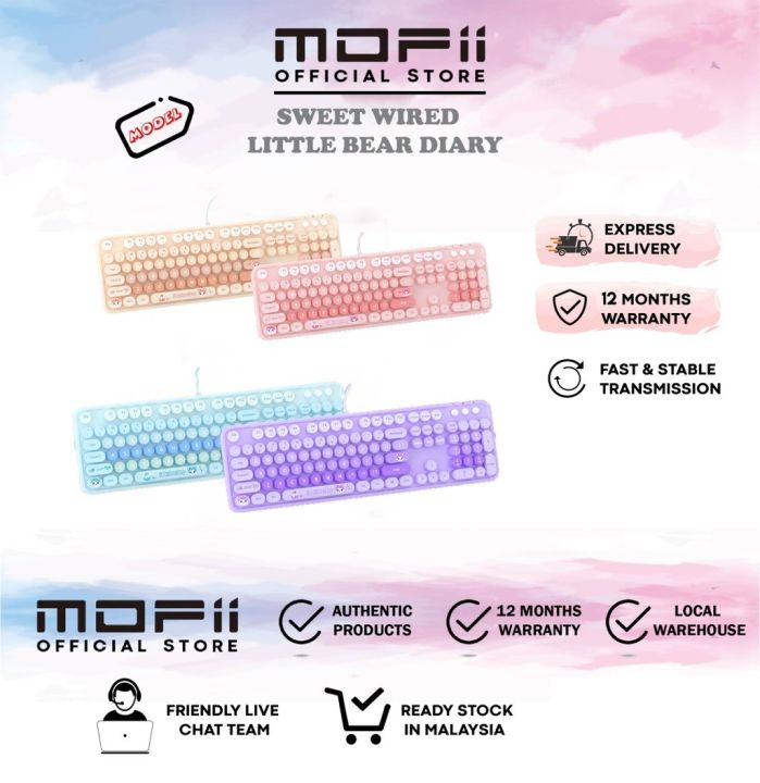 MOFII Sweet Wired Little Bear Diary Keyboard -Best choice for Gifts ...