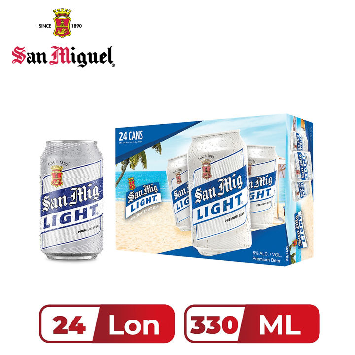 THÙNG 24 LON BIA SAN MIGUEL LIGHT 330ML | Lazada.vn