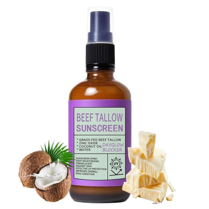 Beef Tallow Sunscreen Spray,Sunscreen Beef Tallow,Natural Moisturizing ...