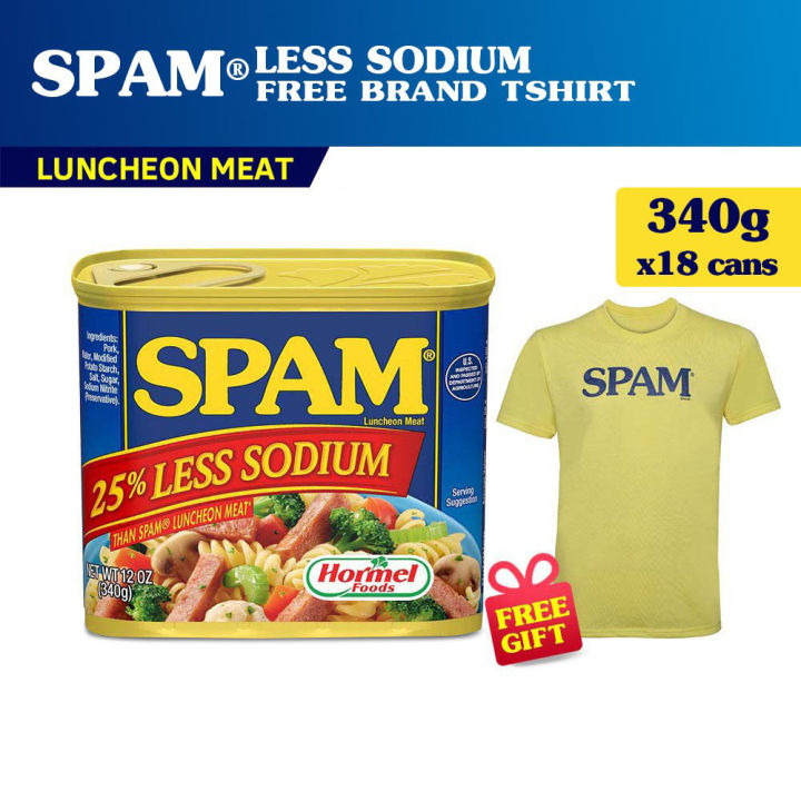 SPAM® Less Sodium FREE Shirt Pack (18 Cans) | Lazada PH