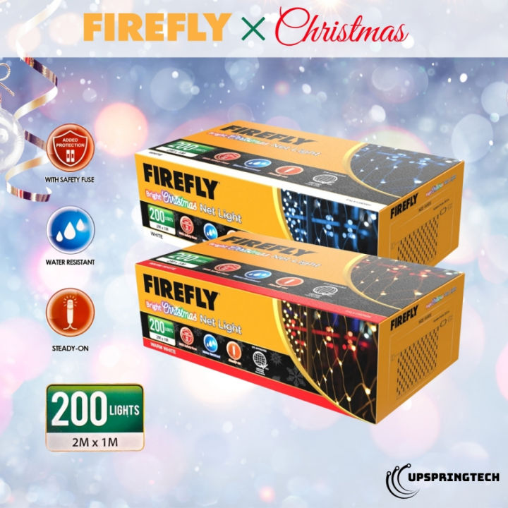 Firefly 200-LED Christmas Net Light – Warm White / White, Water ...