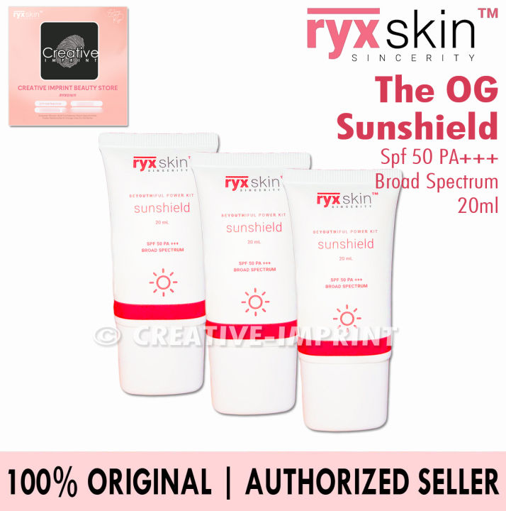 SET OF 3 Ryx OG Sunshield 20ml SPF 50 PA+++ Broad Spectrum (Authentic ...