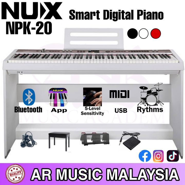 NUX NPK-20 88 Key Smart Digital Piano , Touch Sensor With Wooden Stand ...
