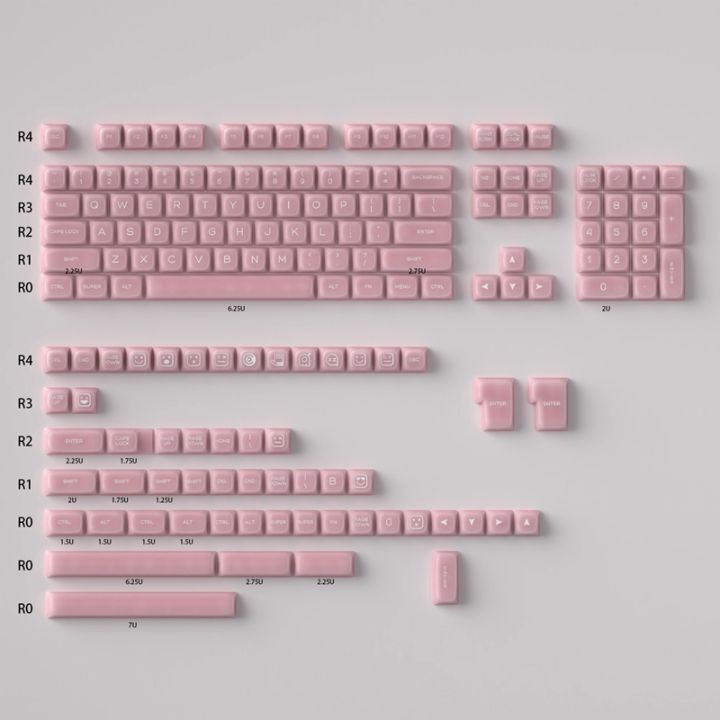 【Keycap Only】Gmk keycaps 160 Keys Pink Ice Translucent Double shot SA ...