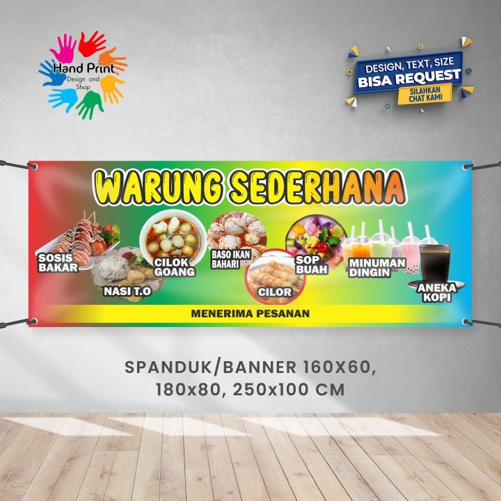 Spanduk Banner Warung Sederhana Makanan Pedas Enak Cilok Sosis 250x100 ...
