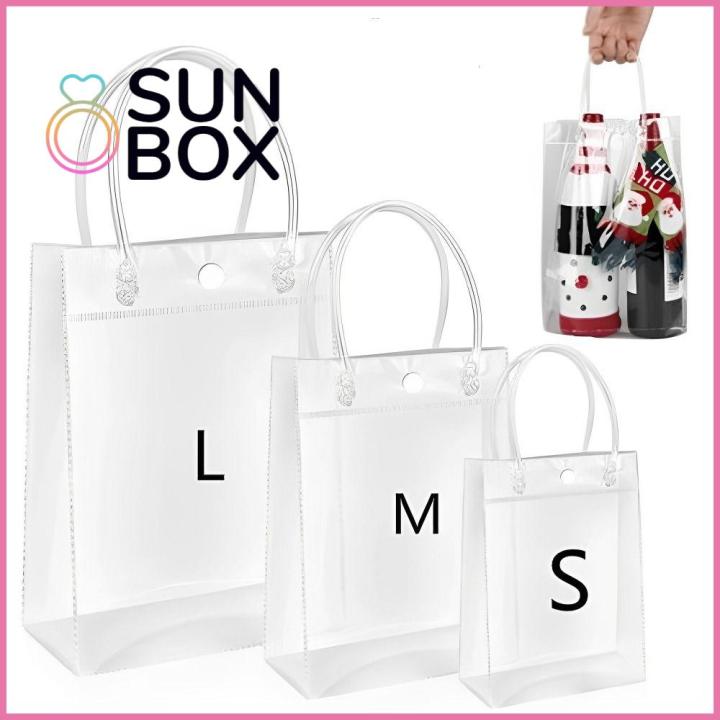 SUN BOX PVC Clear Tote Bag Transparent Waterproof Shopping Bags with ...