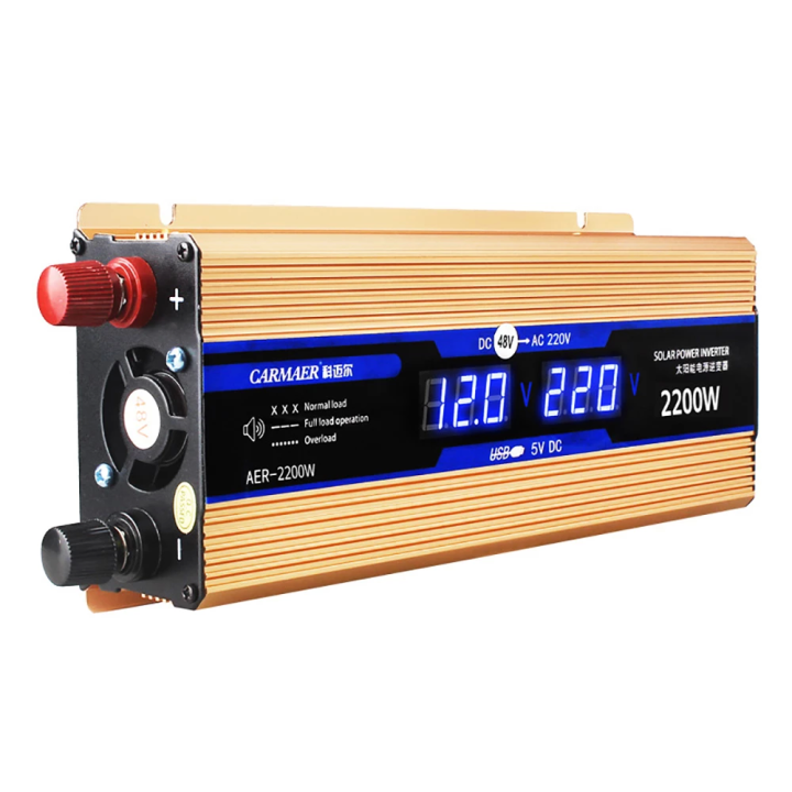 500W 1200W 1600W 2200W Inverter DC 12V 24V 48V 60V input and AC 220V ...