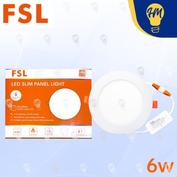 FSL ดาวน์ไลท์ LED 6W 9W 12W 18W แสงขาว/แสงวอร์ม Panel Light | Lazada.co.th