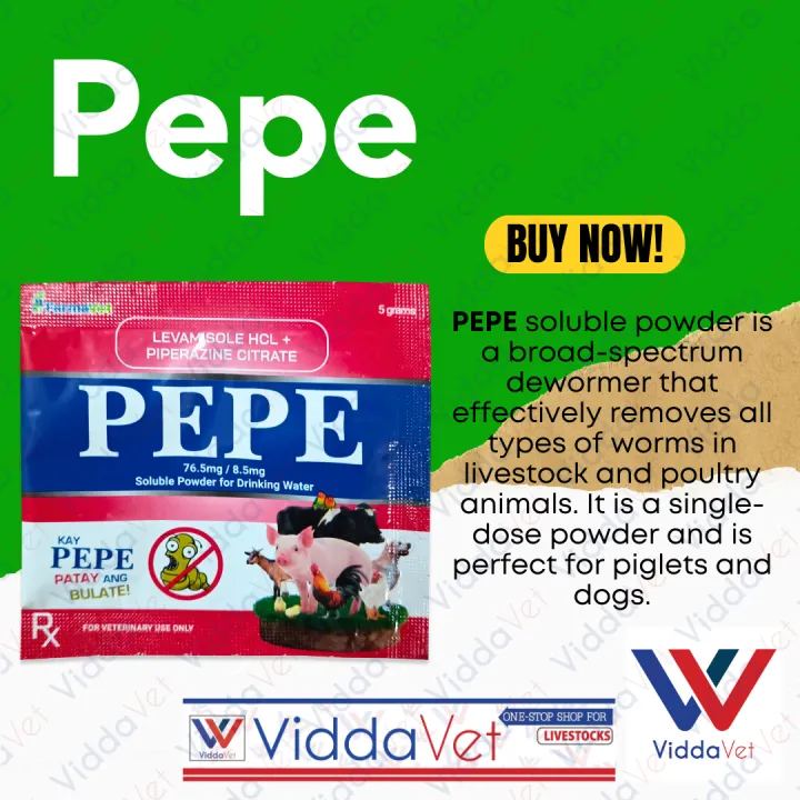 viddavet Pepe soluble powder for drinking water 5grams Fast-Acting ...