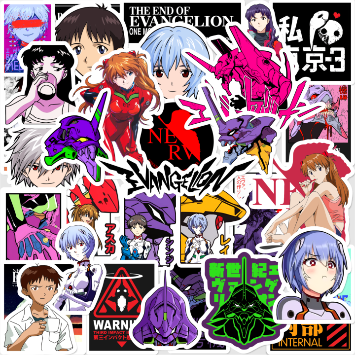 50pcs Stiker Evangelion | Sticker Evangelion | Stiker Neon Genesis ...