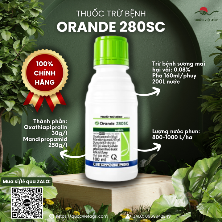 Thuốc trừ bệnh ORANDE 280SC (chai 100ml) - Oxathiapiprolin 30g/l ...