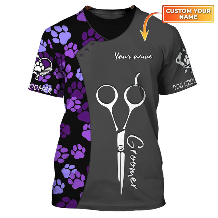 Latest Summer Grooming Uniform Custom Men's T-shirt Pet Groomer ...