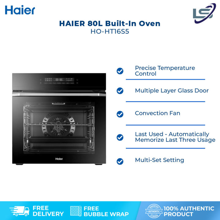 HAIER 80L Built-In Oven HO-HT16S5 | Automatic Recipe Function | Multi ...