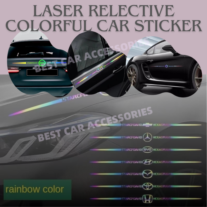 laser Reflective colorful car accessories sticker for proton perodua ...