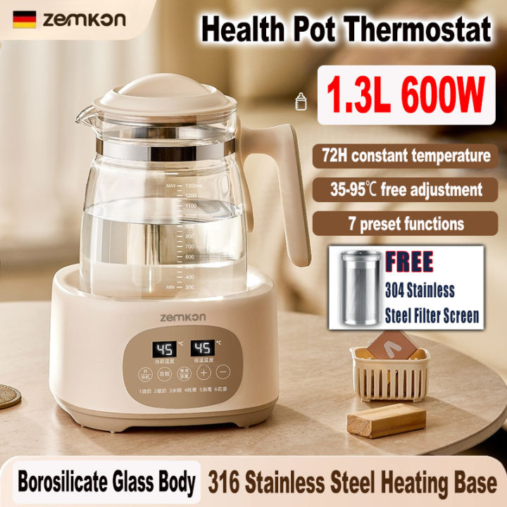 【3 Year Warranty】German Zemkon1.3L Health Pot Water Heater Thermostat ...