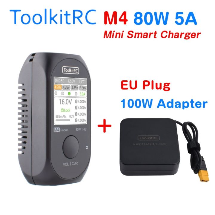 2021 ToolkitRC M4 Pocket 80W 5A MINI Smart Charger With 100W Adapter ...