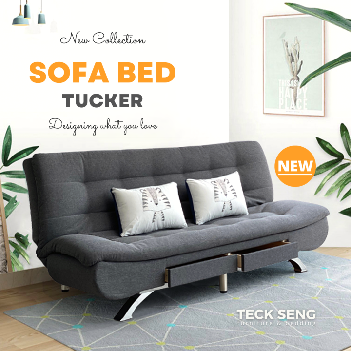 [TECK SENG] TUCKER 3 Seater Foldable Sofa Bed/ 2 Seater/ 4 Seater/ Home ...