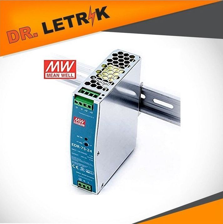Mean Well EDR-75-24 75W 3.2A 24VDC Industrial DIN RAIL MEANWELL Power Supply | Lazada