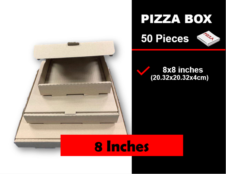 8 Inches Pizza Box/ Food Box/ Kotak Pizza/ Kotak Kuih 50pcs | Lazada
