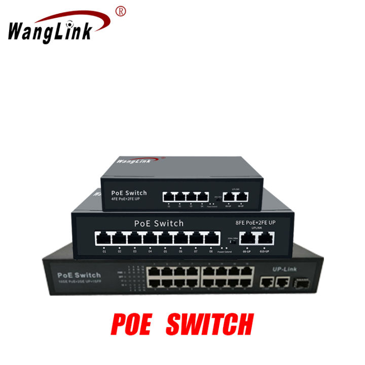 Wanglink POE SWITCH 4/8/16 Port+2 Uplink Port 100M/1000M Switch Network Ap/cctv-Camera-System ...