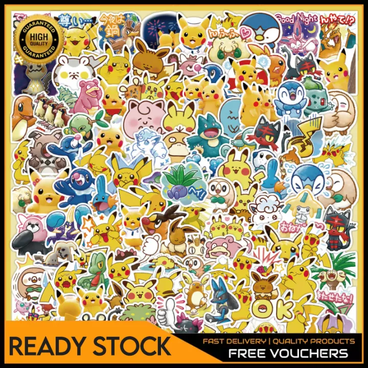 60 Pokémon Cartoon Stickers Pokémon DIY Hand Account Stickers Children ...