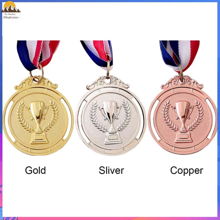 2 Inches Gold Silver Bronze Award Medal with Neck Ribbon 1st 2nd 3rd ...
