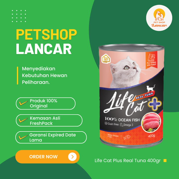 Makanan Kucing Life Cat + (Plus) Kaleng Real Tuna 400 Gram | Lazada ...