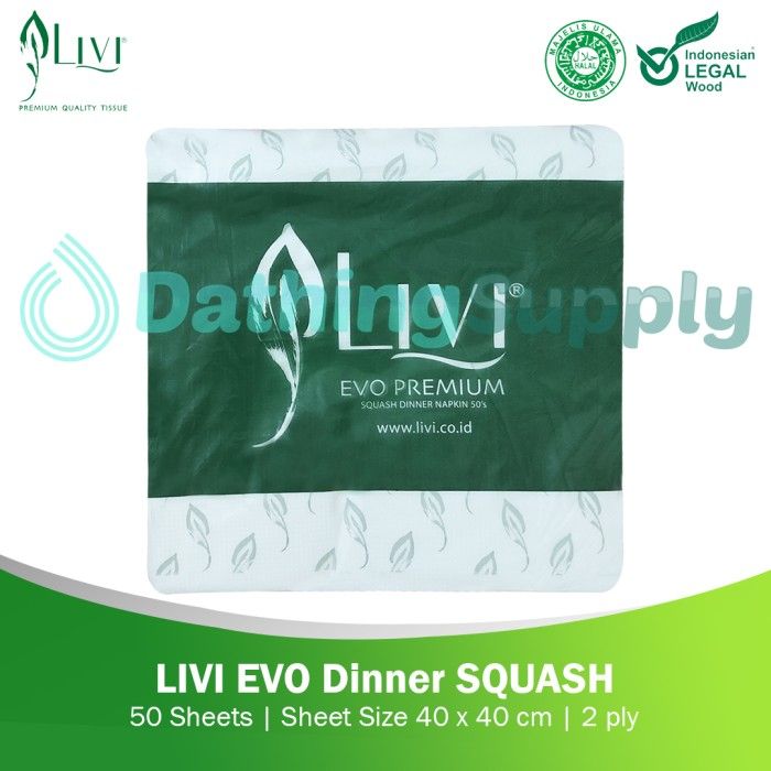 Tissue Livi EVO Dinner Napkin SQUASH 50 Sheet / Tisu Makan Premium ...