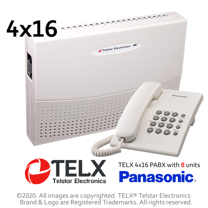 TELX ® BRAND 4x16 PABX with Local Warranty, packaged with 8Panasonic ...